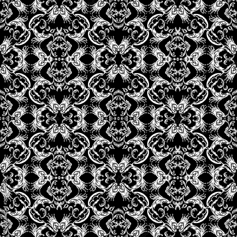Black And White Scroll Patterns