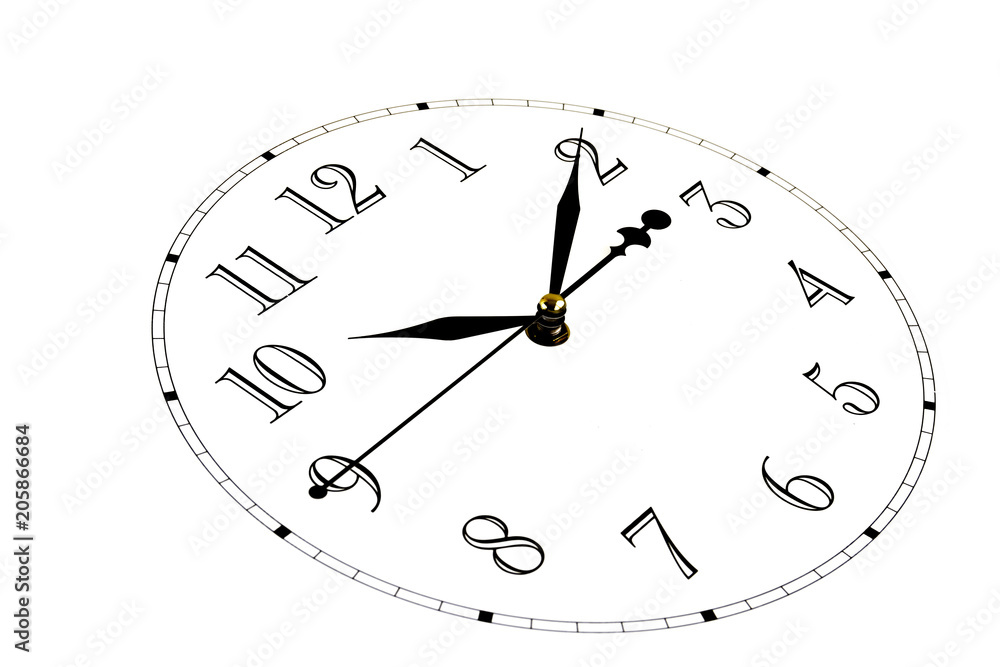 Isolated. The watch face is tilted. The Dial of watches. The hands on ...