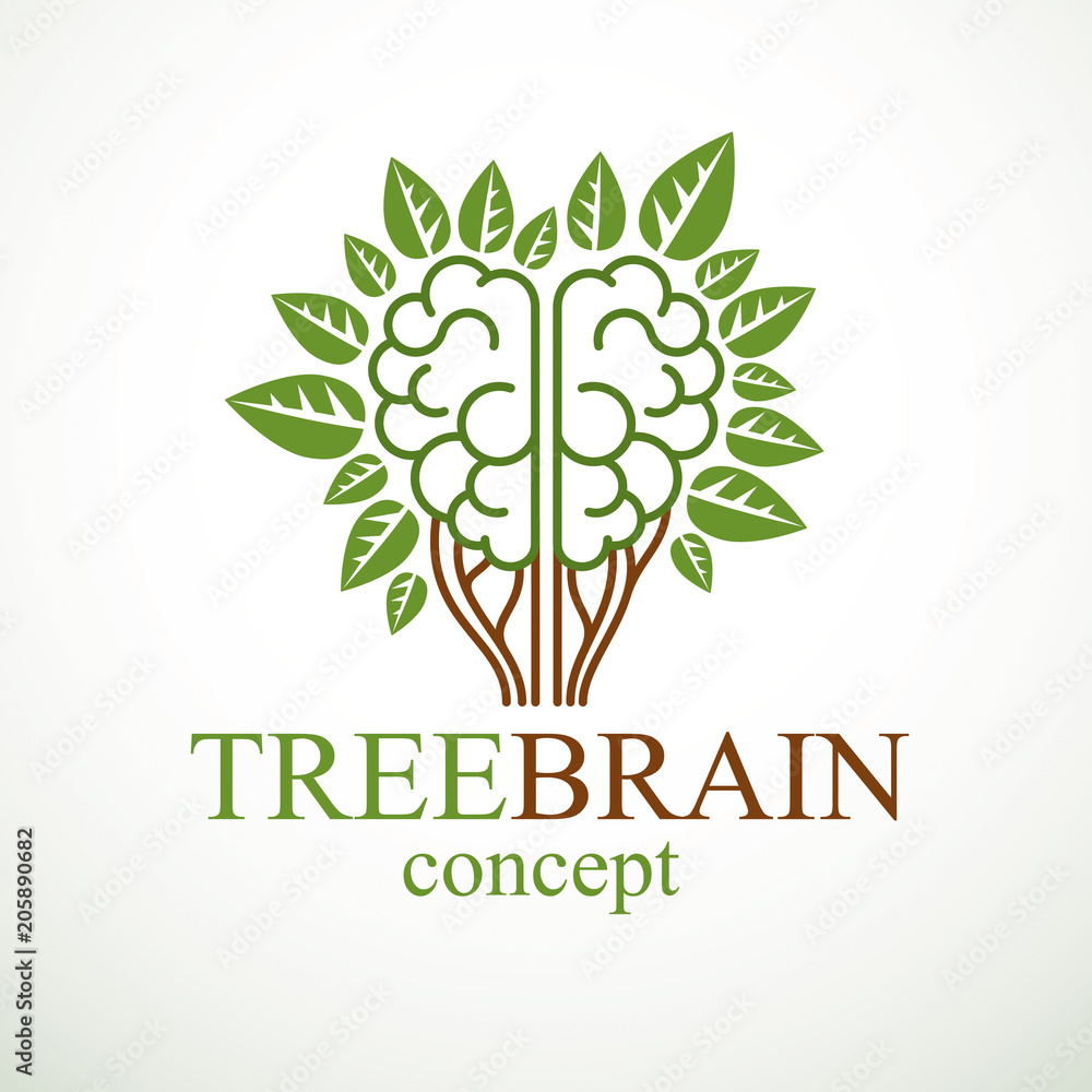 Tree Brain concept, the wisdom of nature, intelligent evolution. Human ...