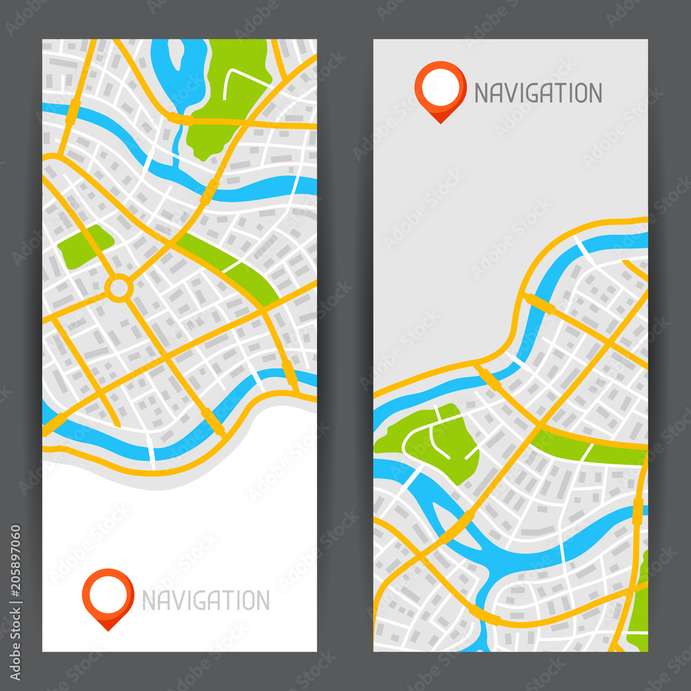 Abstract city map banners. Stock Vector | Adobe Stock