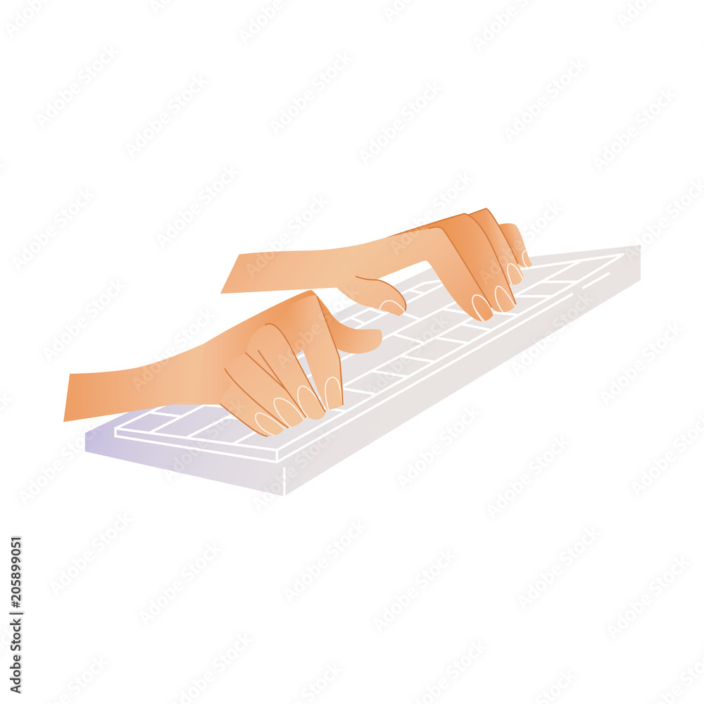 Computer Keyboard Typing Fingers