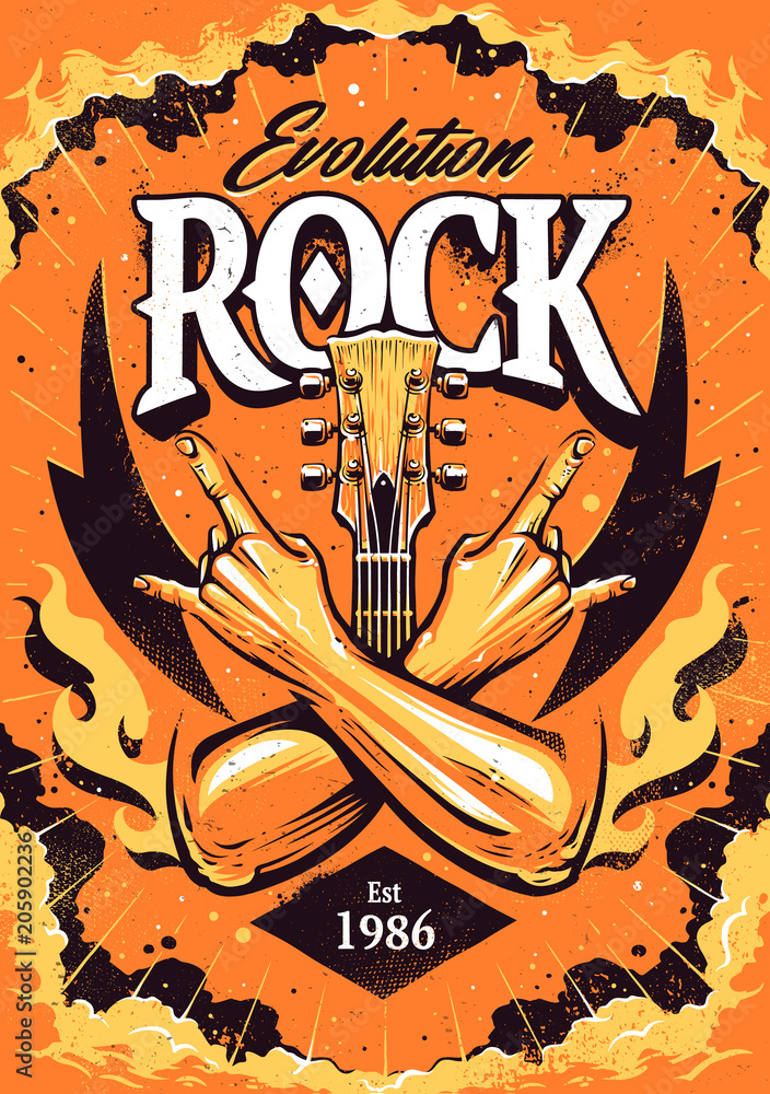 Rock Poster Design Template Stock Vector | Adobe Stock