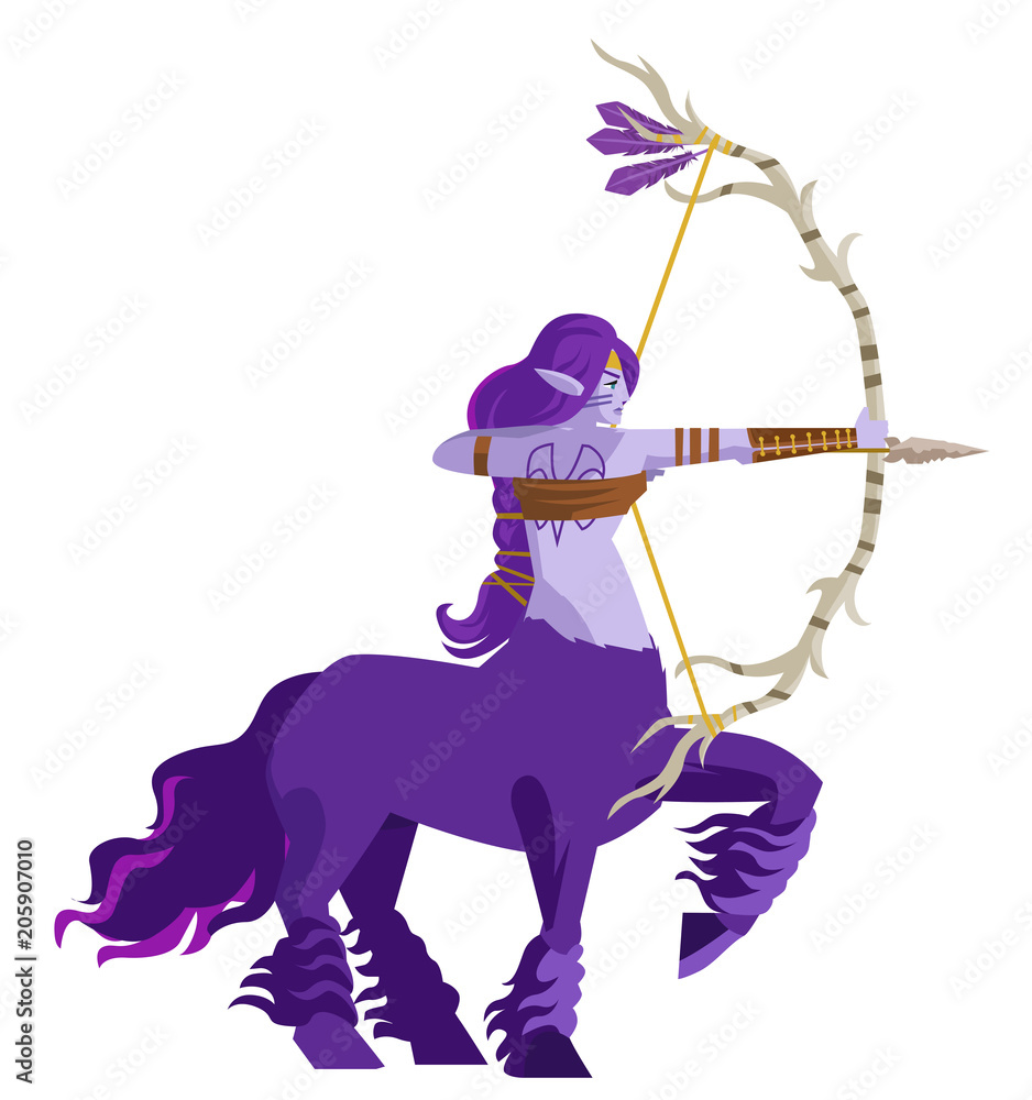purple huntress dryad centaur Stock Vector | Adobe Stock