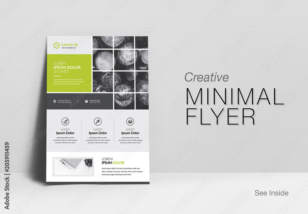 Business Flyer Layout with Sectioned Photo Elements Stock Template ...