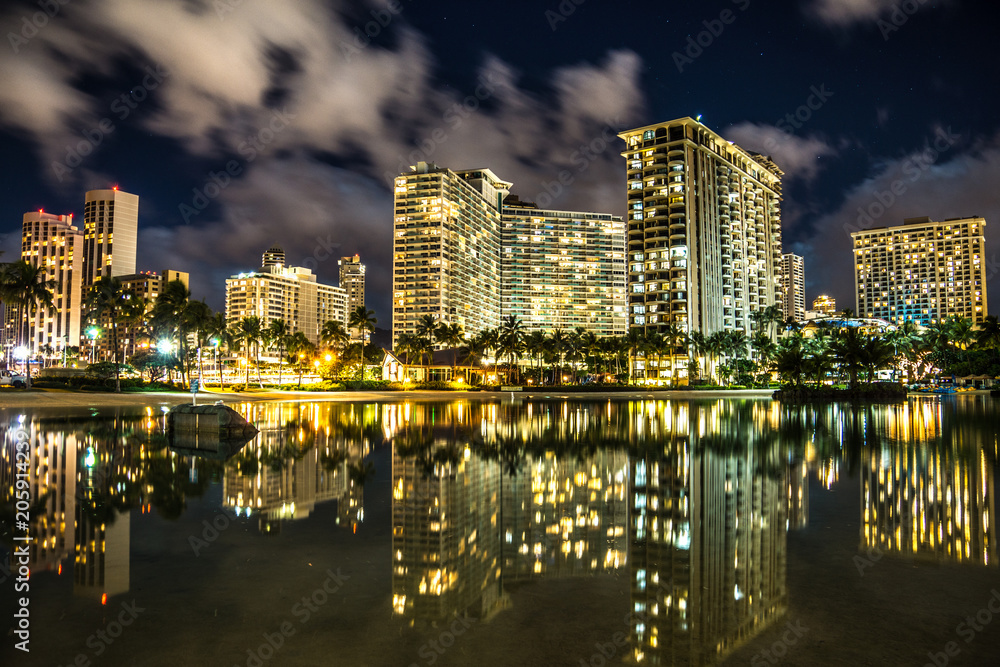 Honolulu Skyline Night