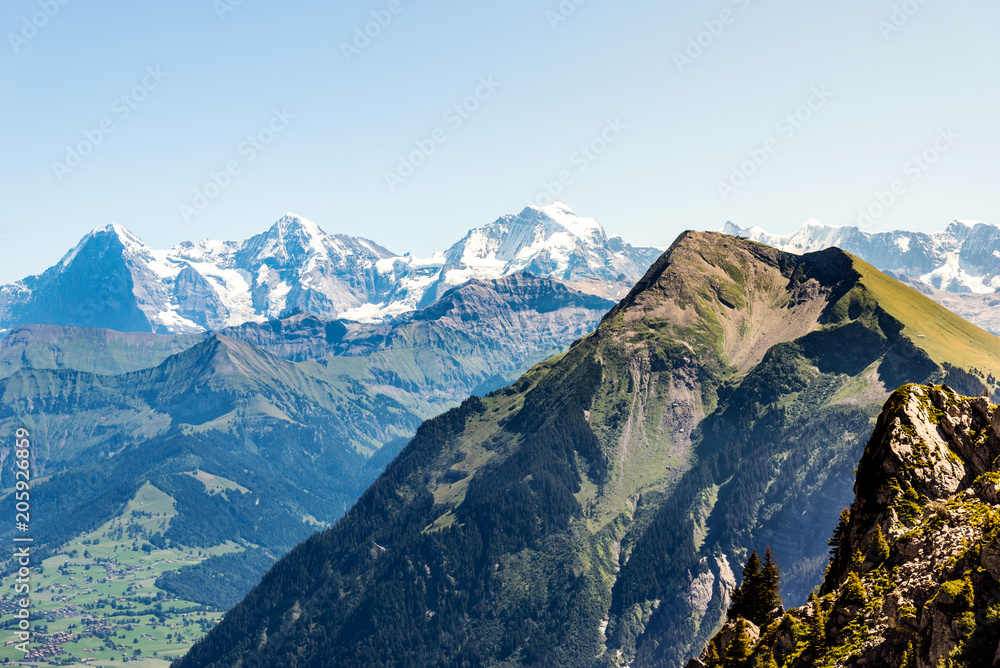 Niesen vor Eiger, Mönch und Jungfrau, Simmental, Berge im Berner ...