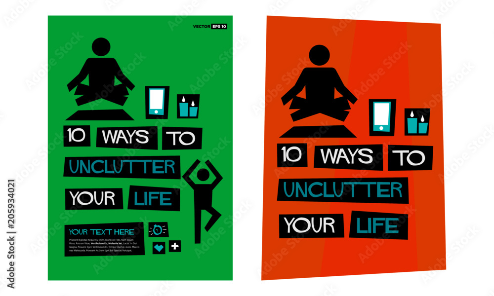 10 Ways to Unclutter Your Life Retro Poster Design Template With Text ...