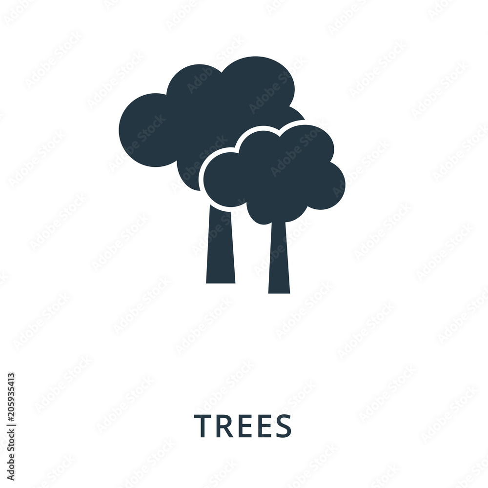 Trees icon. Flat style icon design. UI. Illustration of trees icon ...