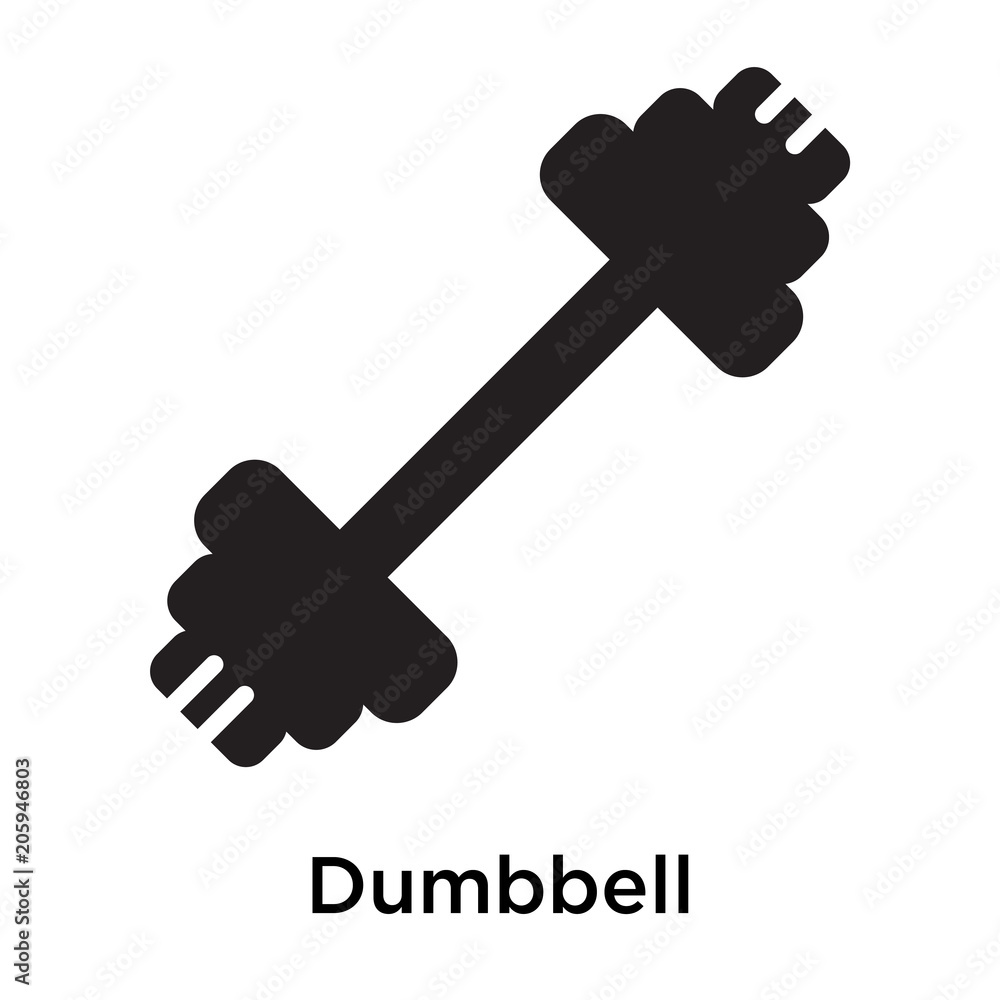 Dumbbell icon vector sign and symbol isolated on white background Stock ...
