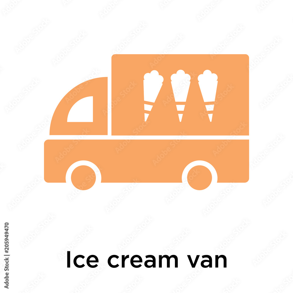 Ice cream van icon vector sign and symbol isolated on white background ...