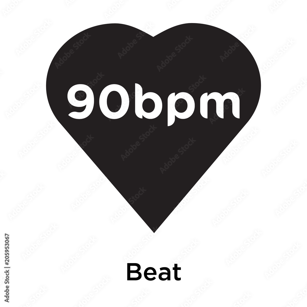 Beat icon vector sign and symbol isolated on white background Stock ...