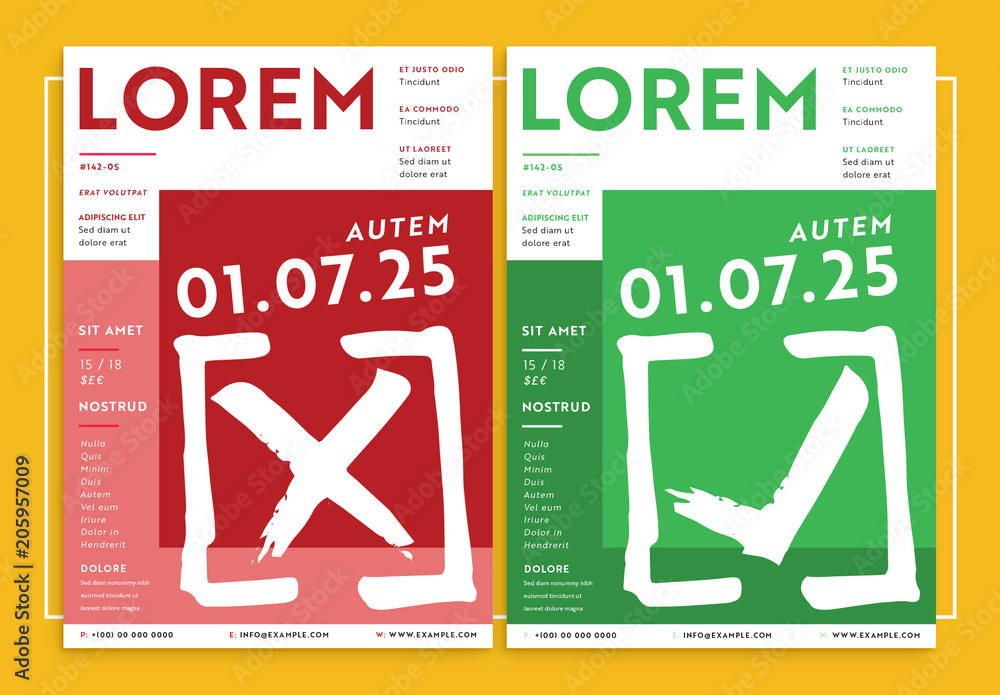 Event Poster Layout with Voting Symbol Elements Stock Template | Adobe ...