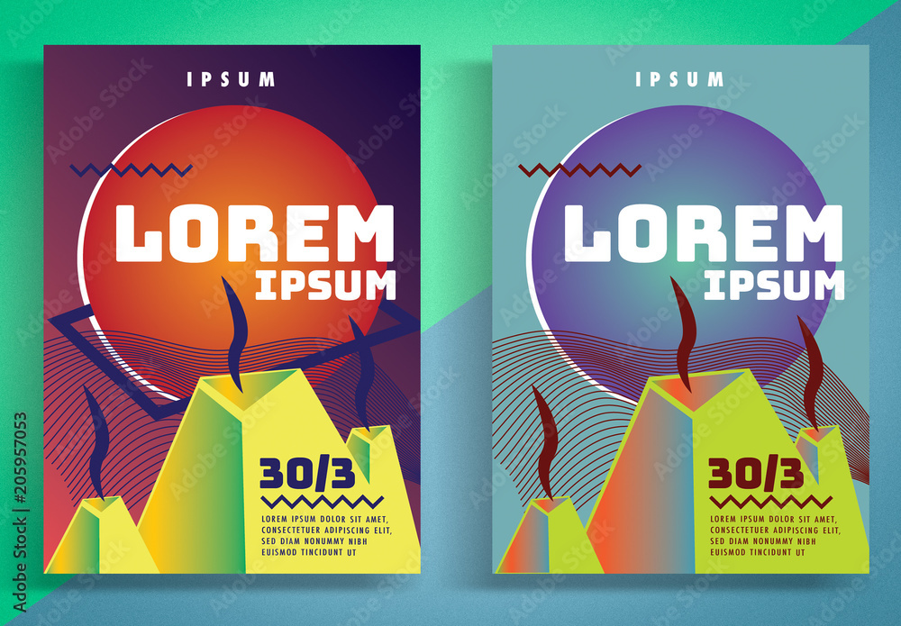 Event Poster Layout with Abstract Elements Stock Template | Adobe Stock