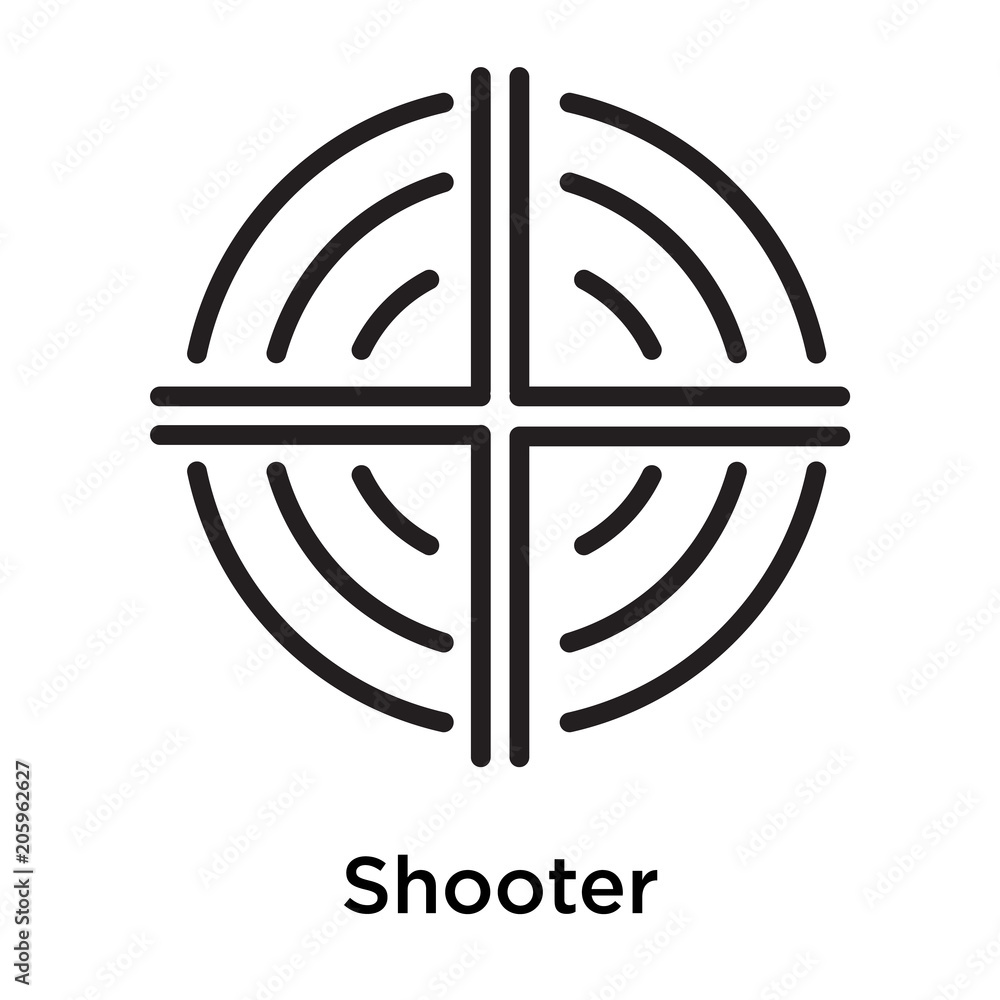 Shooter icon vector sign and symbol isolated on white background Stock ...