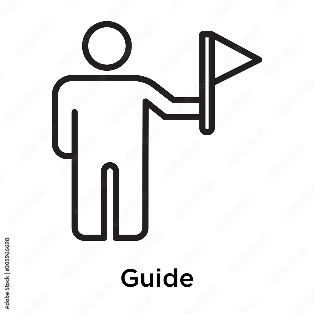 Guide icon vector sign and symbol isolated on white background Stock ...