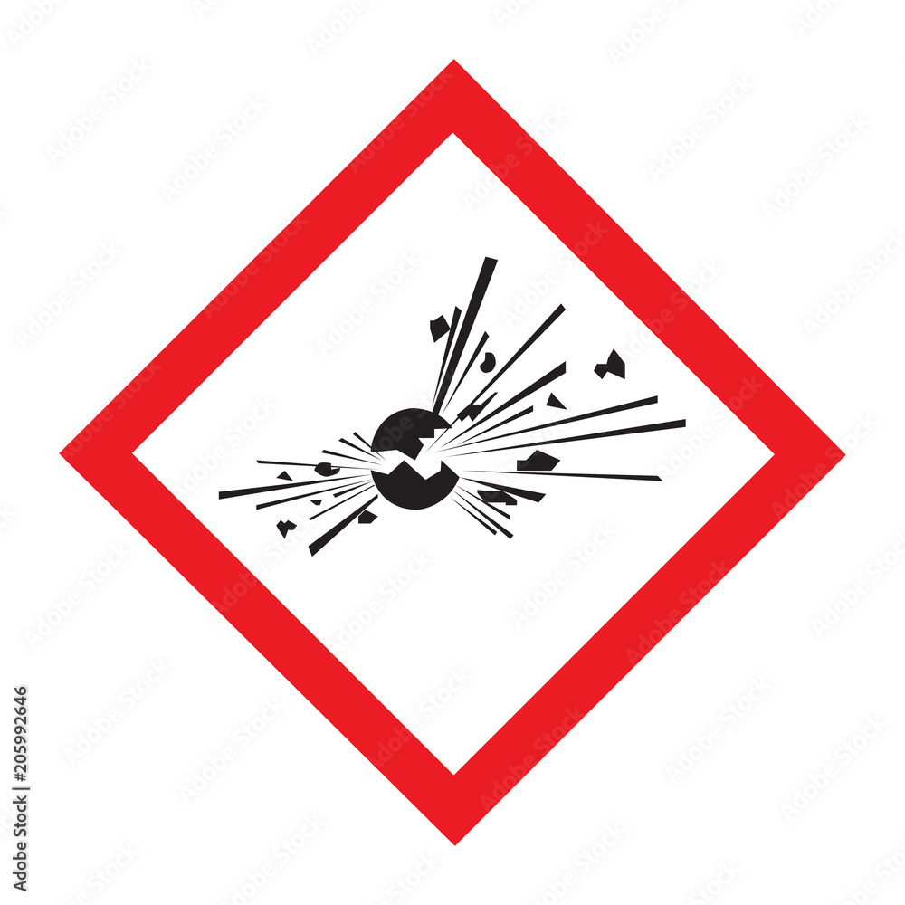 Standard Pictogam of Explosive Symbol, Warning sign of Globally ...