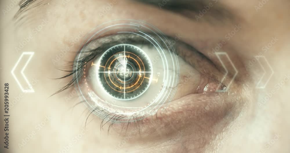 Futuristic Eye HUD monitor. Sci-Fi concept. 4K animation Stock Video ...