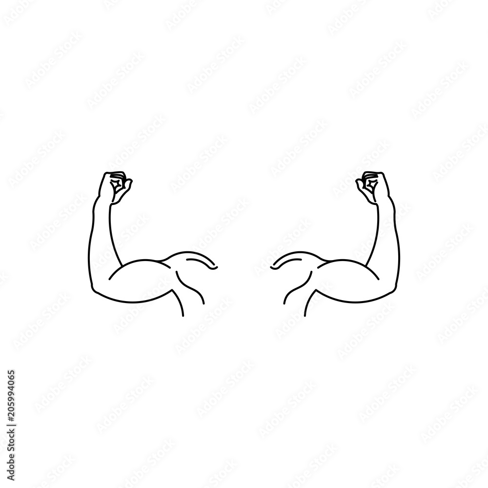 Strong muscular arms vector icon, storng hand logo Stock Vector | Adobe ...