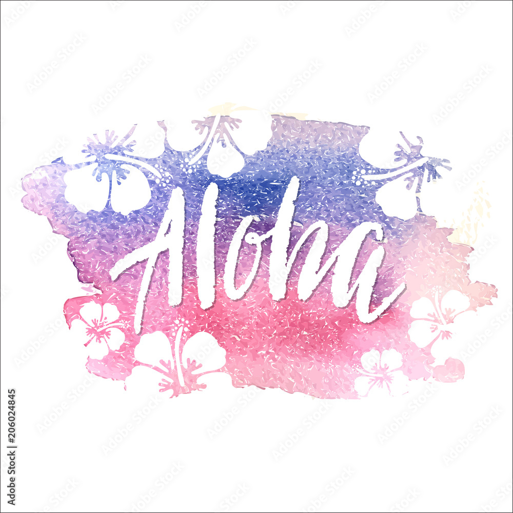 Vector trendy hand lettering poster ALOHA Stock Vector | Adobe Stock