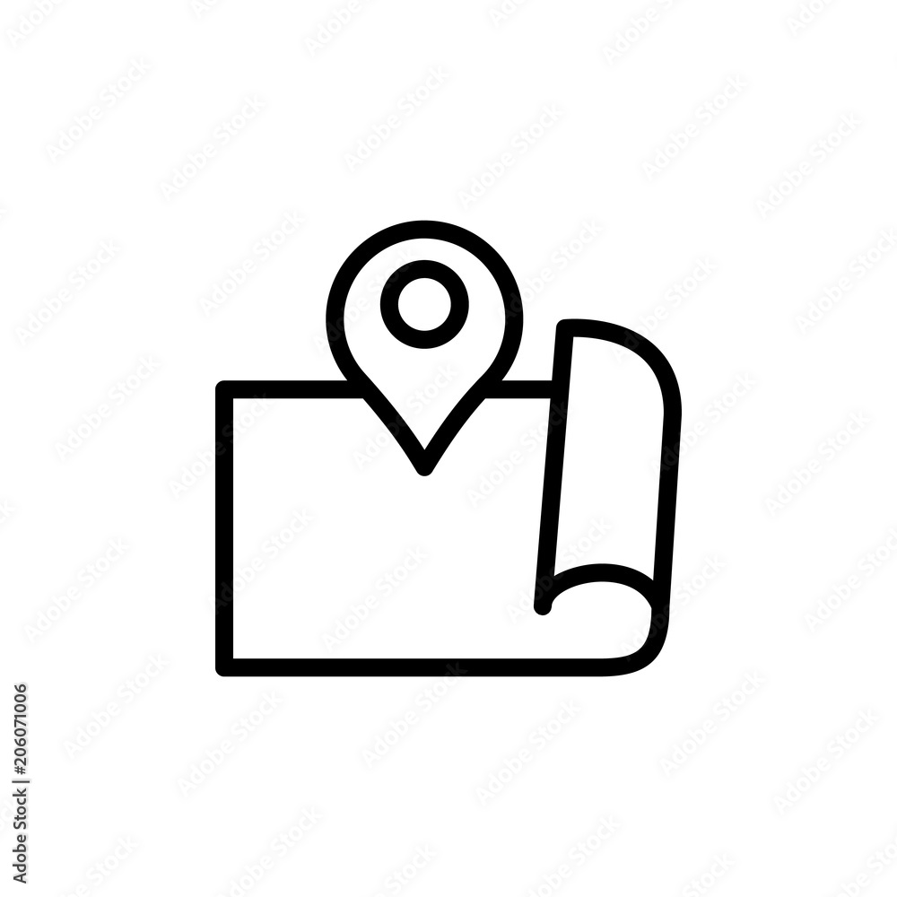 expanded map with pin icon. Element of navigation for mobile concept ...
