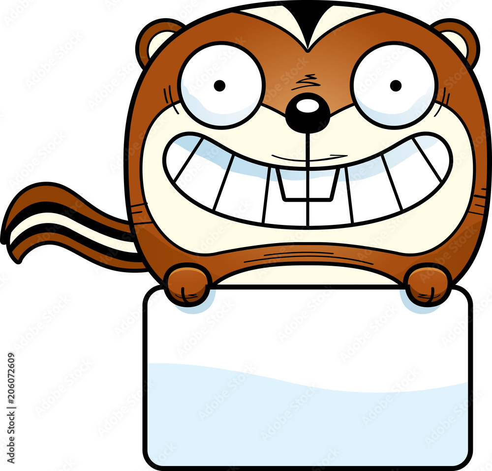 Cartoon Chipmunk Sign Stock Vector | Adobe Stock