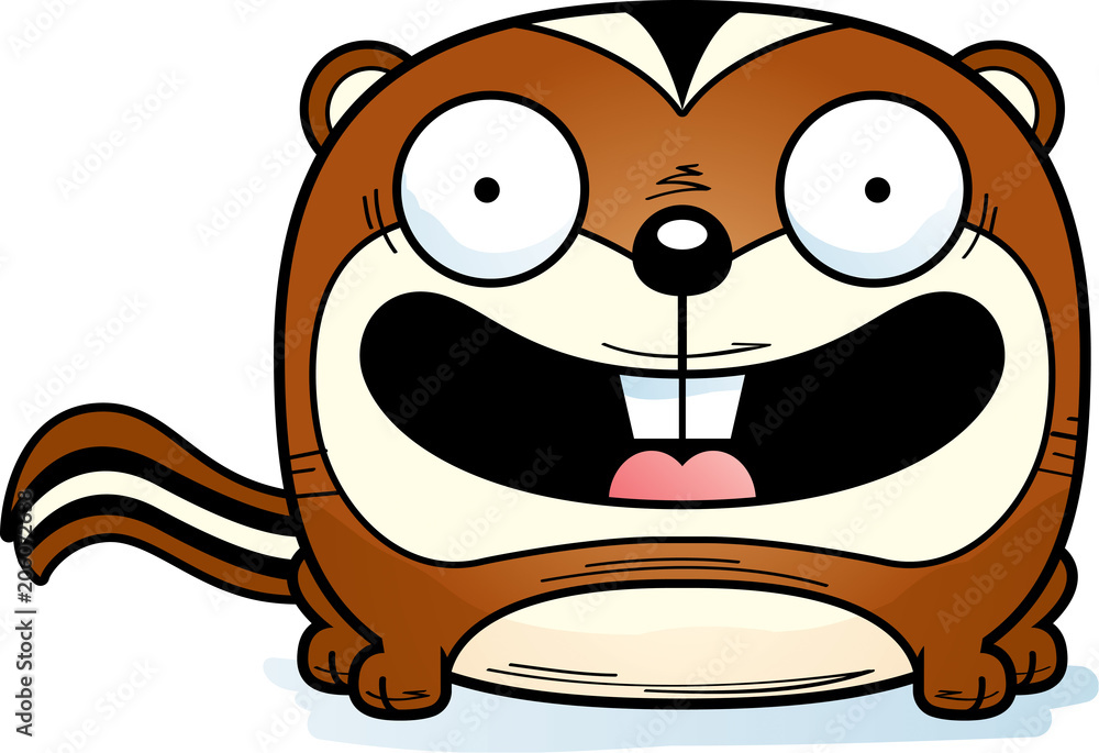Cartoon Chipmunk Smiling Stock Vector | Adobe Stock