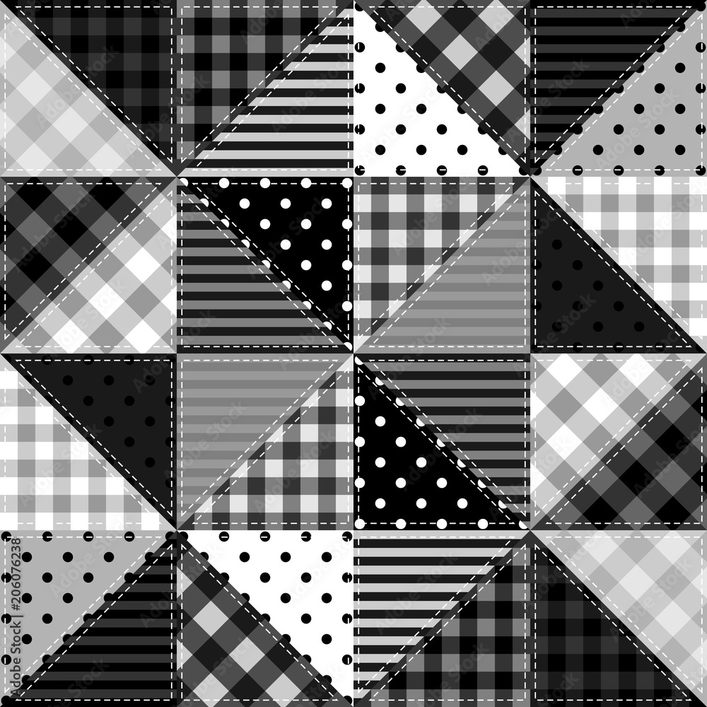patchwork background with different patterns Stock Vector | Adobe Stock