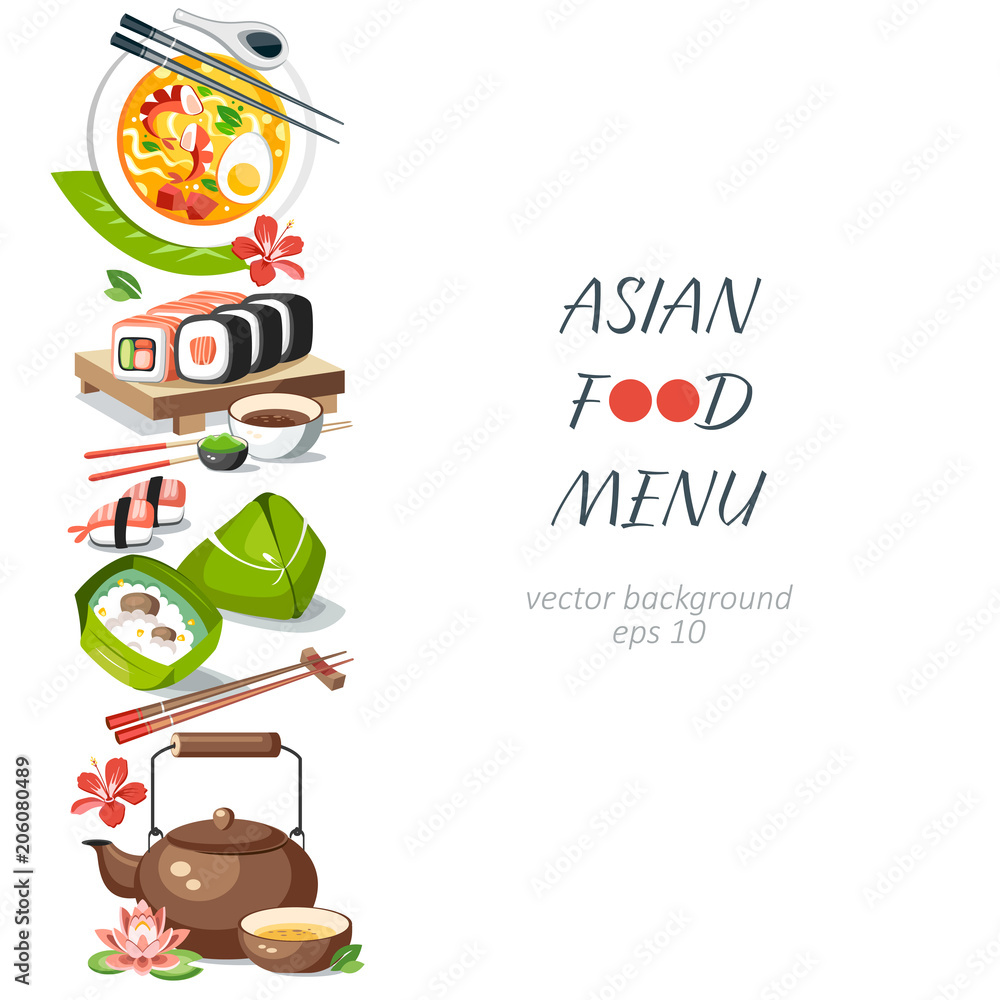 Asian food background vertical menu dishes chinese traditional cuisine ...