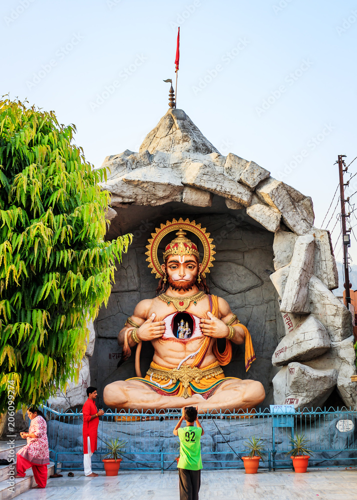 Statue of Hindu Lord Hanuman in Rishikesh. India Stock Photo | Adobe Stock