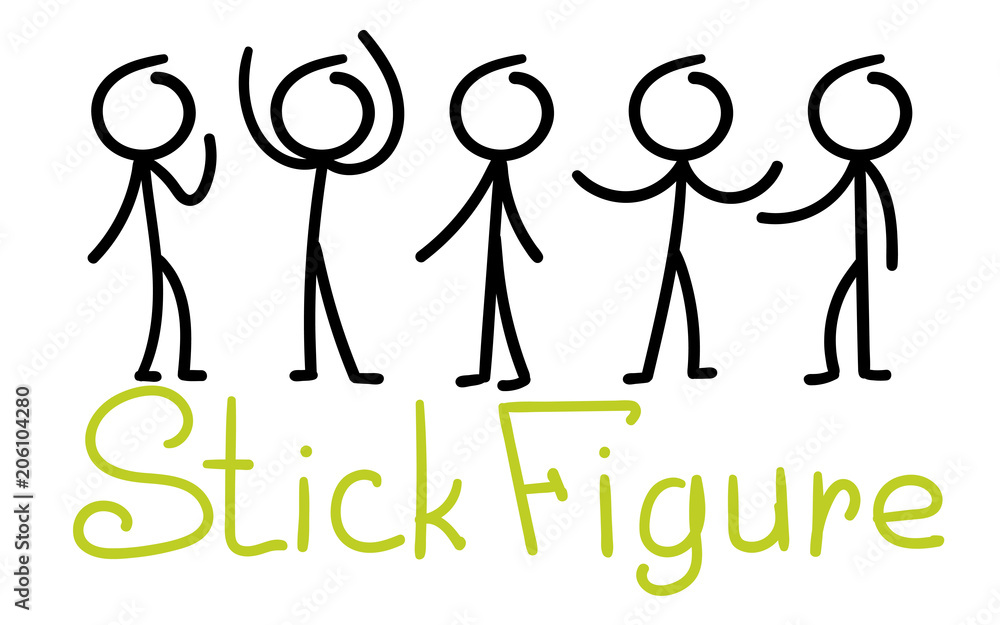 Cartoon doodle stick figure with different pose Stock Vector | Adobe Stock