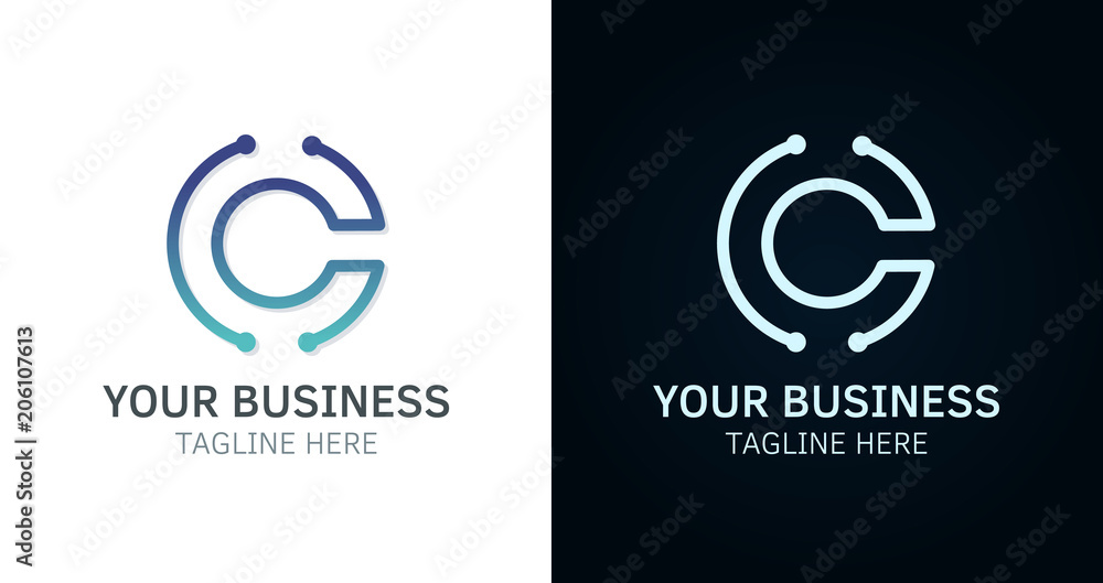 Letter C minimal logo icon design. Vector template graphic elements ...