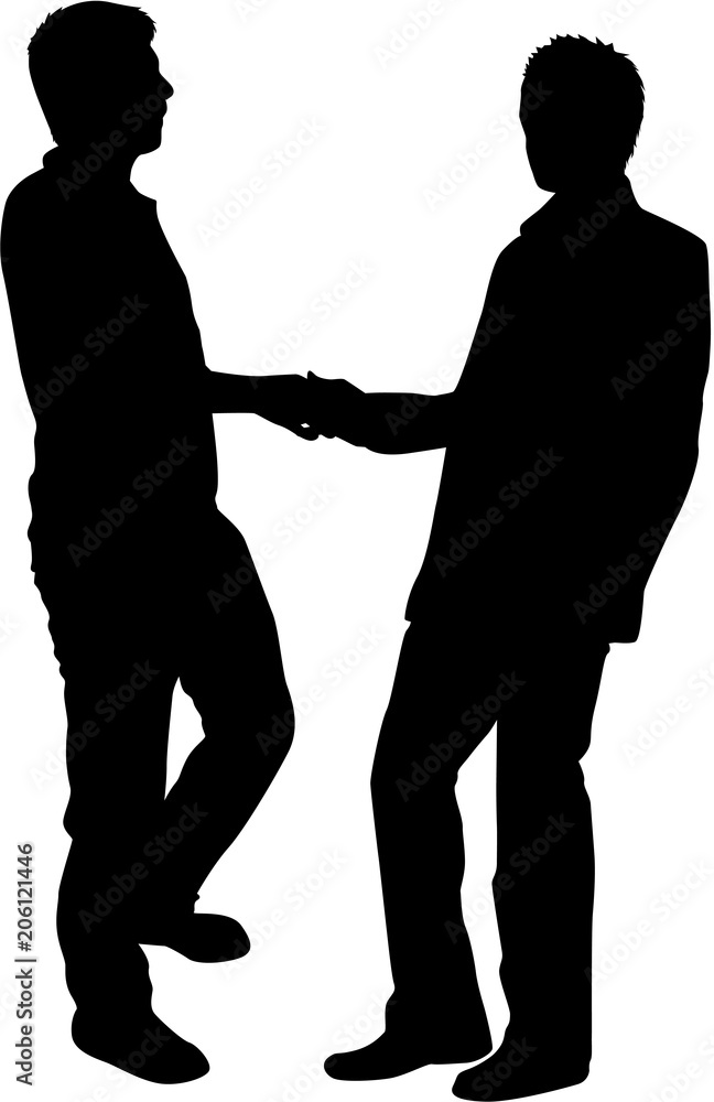 Two Men Talking Silhouette