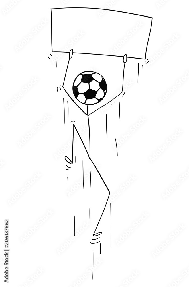 Cartoon stick man drawing conceptual illustration of character with ...