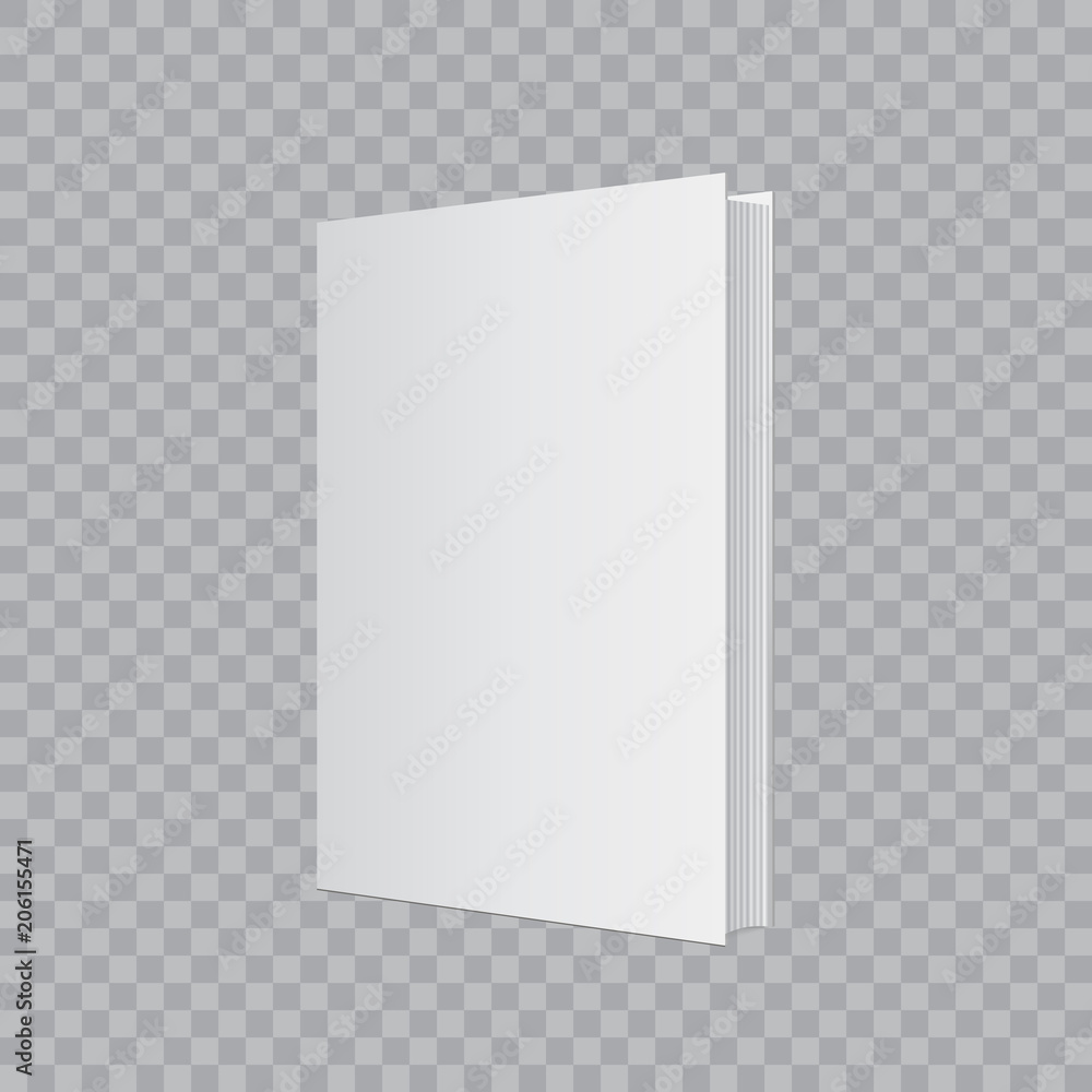 Realistic book mockup on transparent background. Vector illustration ...