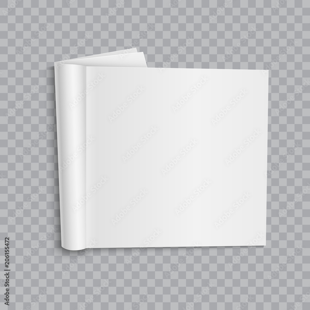 Blank open magazine mock up on transparent background. Template for ...