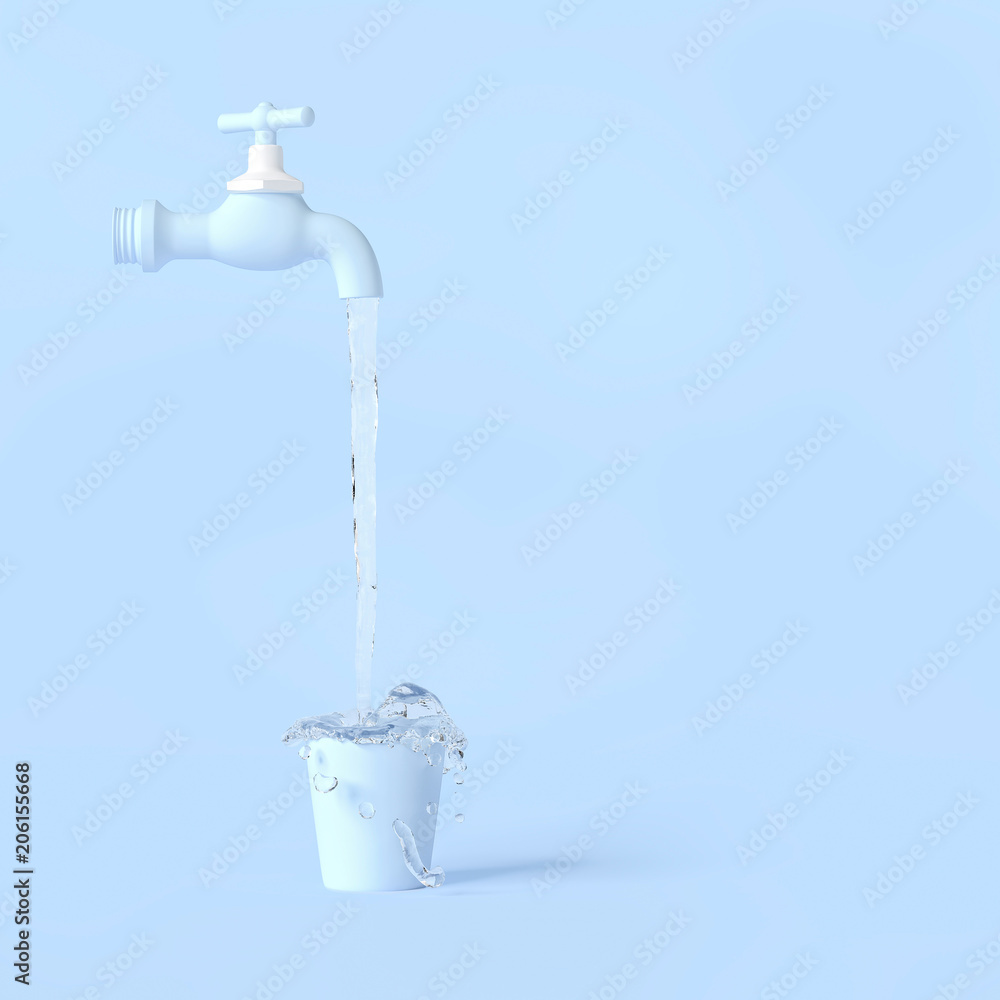 Water tap minimal concept Stock Illustration | Adobe Stock
