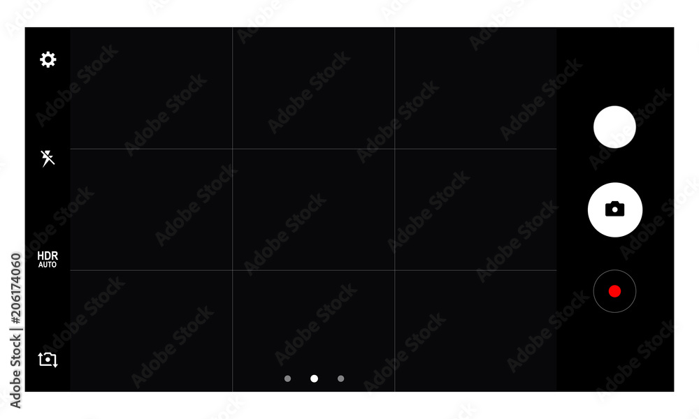 Mobile camera app screen template. Vector illustration Stock Vector ...