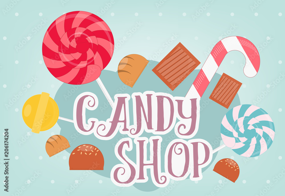 Candy shop. Vector illustration. Stock Vector | Adobe Stock