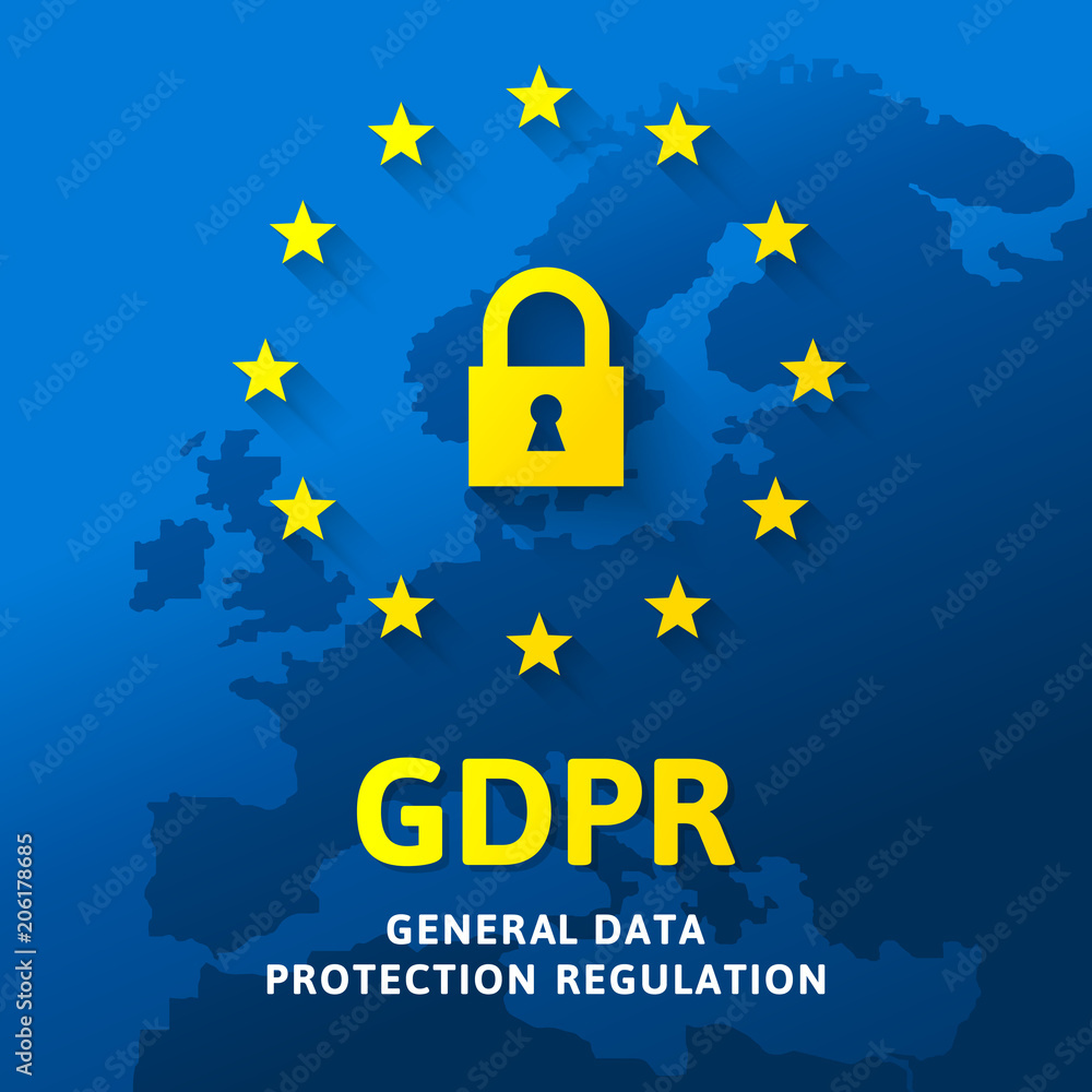 General Data Protection Regulation - GDPR concept with lock symbol and ...