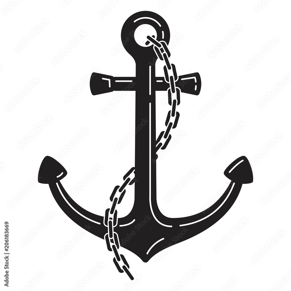 Anchor vector helm logo icon boat Nautical maritime chain ocean sea ...