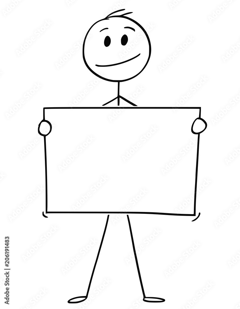 Cartoon stick man drawing conceptual illustration of businessman ...