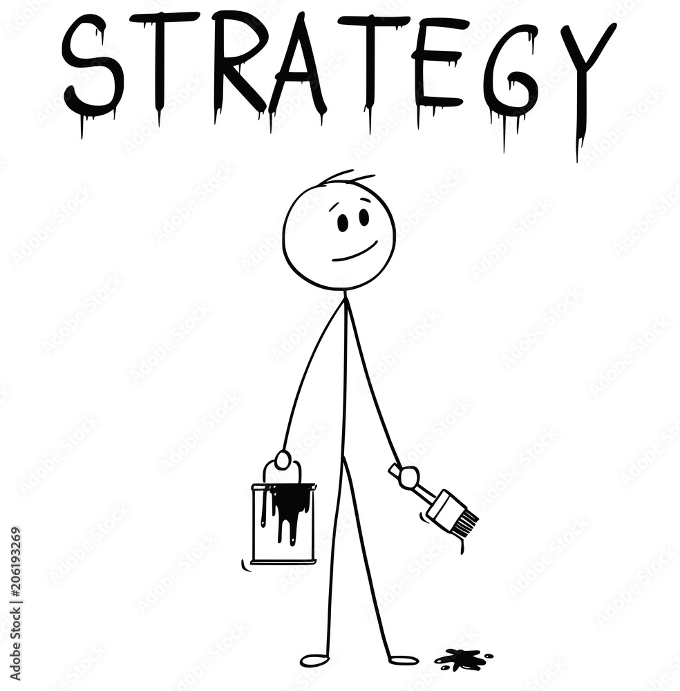 Cartoon stick man drawing conceptual illustration of businessman with ...