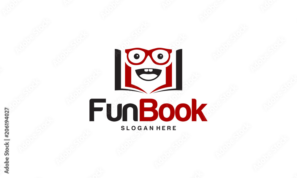 Vetor de Smile Book Logo designs vector, Fun Education logo template do ...
