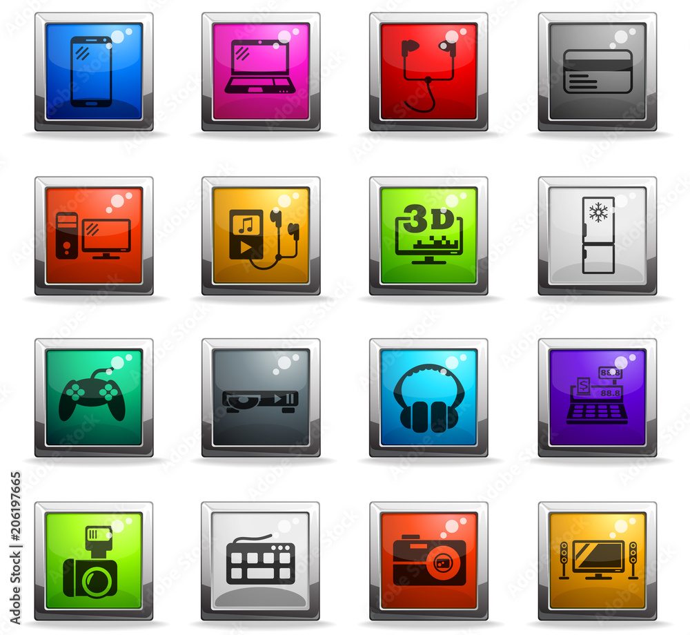 electronics supermarket icon set Stock Vector | Adobe Stock