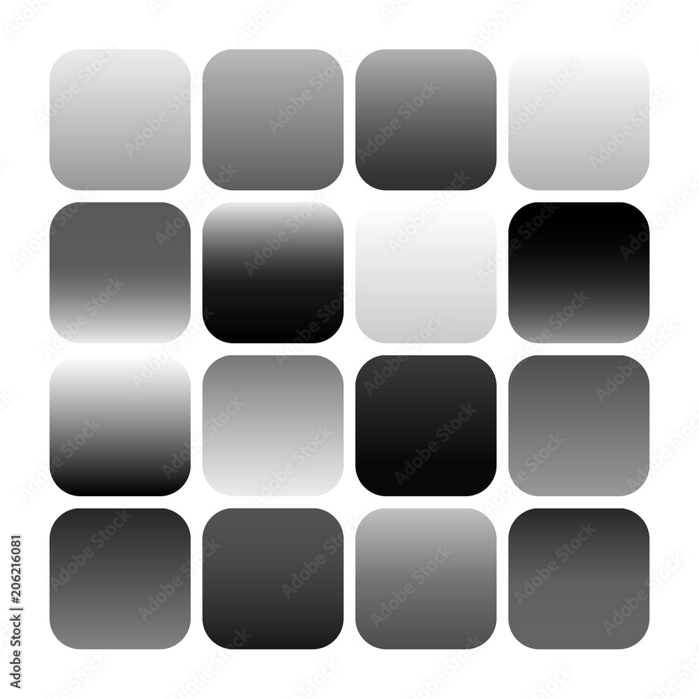 Mobile app icon templates set. Black and white color minimal abstract ...