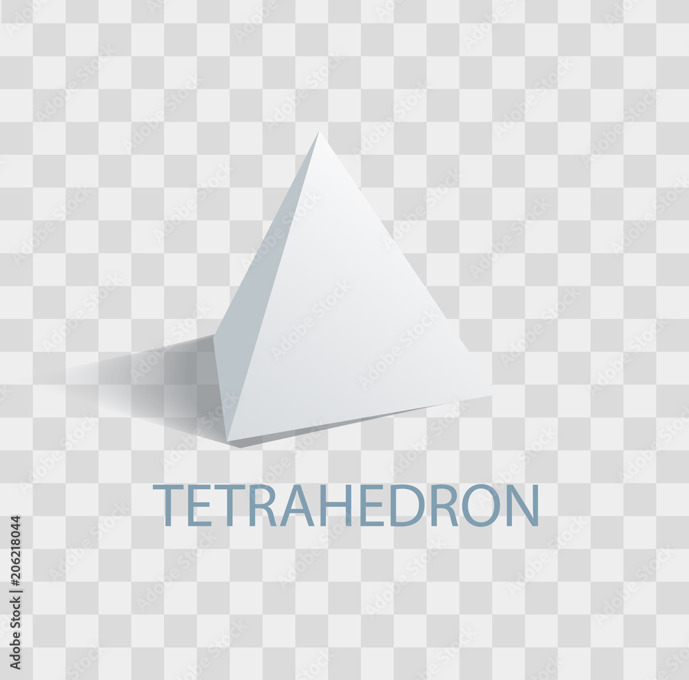Tetrahedron Geometric Figure with Sharp Angles Stock Vector | Adobe Stock