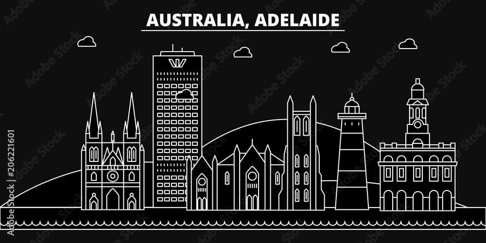 Adelaide silhouette skyline. Australia - Adelaide vector city ...