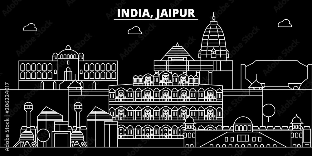 Jaipur silhouette skyline. India - Jaipur vector city, indian linear ...
