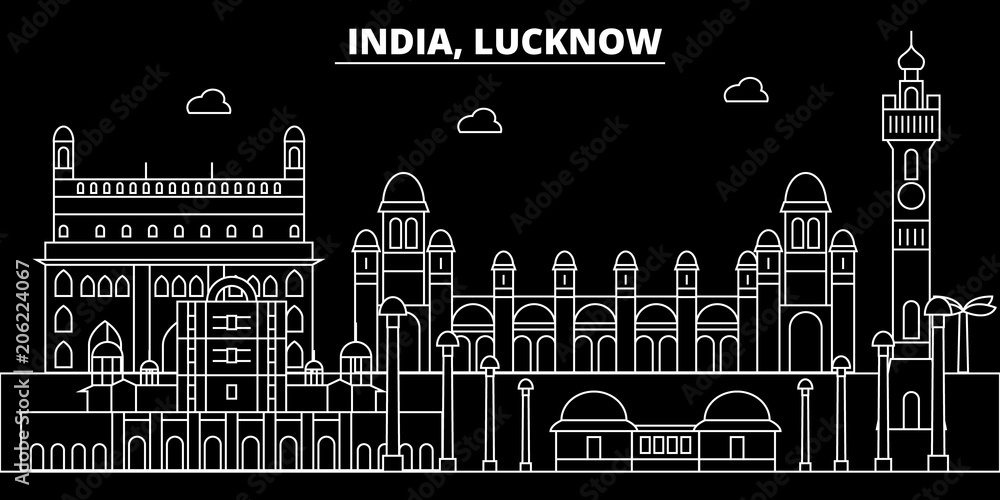 Lucknow silhouette skyline. India - Lucknow vector city, indian linear ...