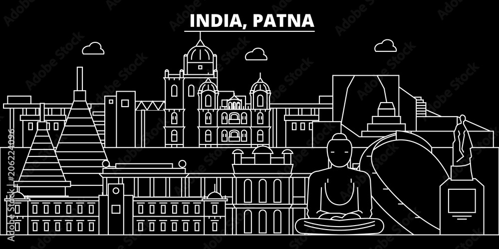 Patna silhouette skyline. India - Patna vector city, indian linear ...